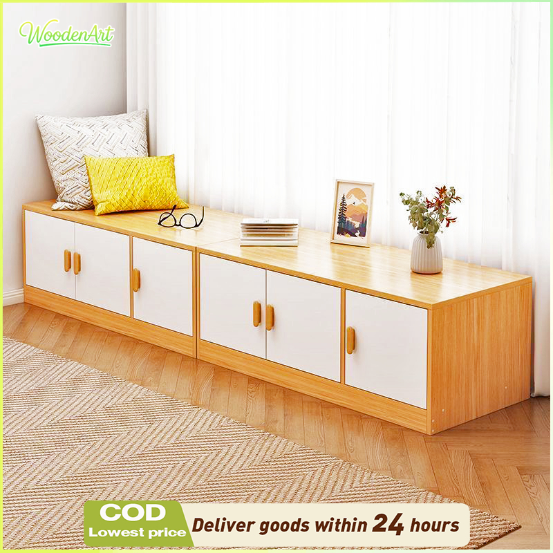 2/3 Door Bay Window Storage Cabinet Balcony Floor Low Cabinet Home TV ...
