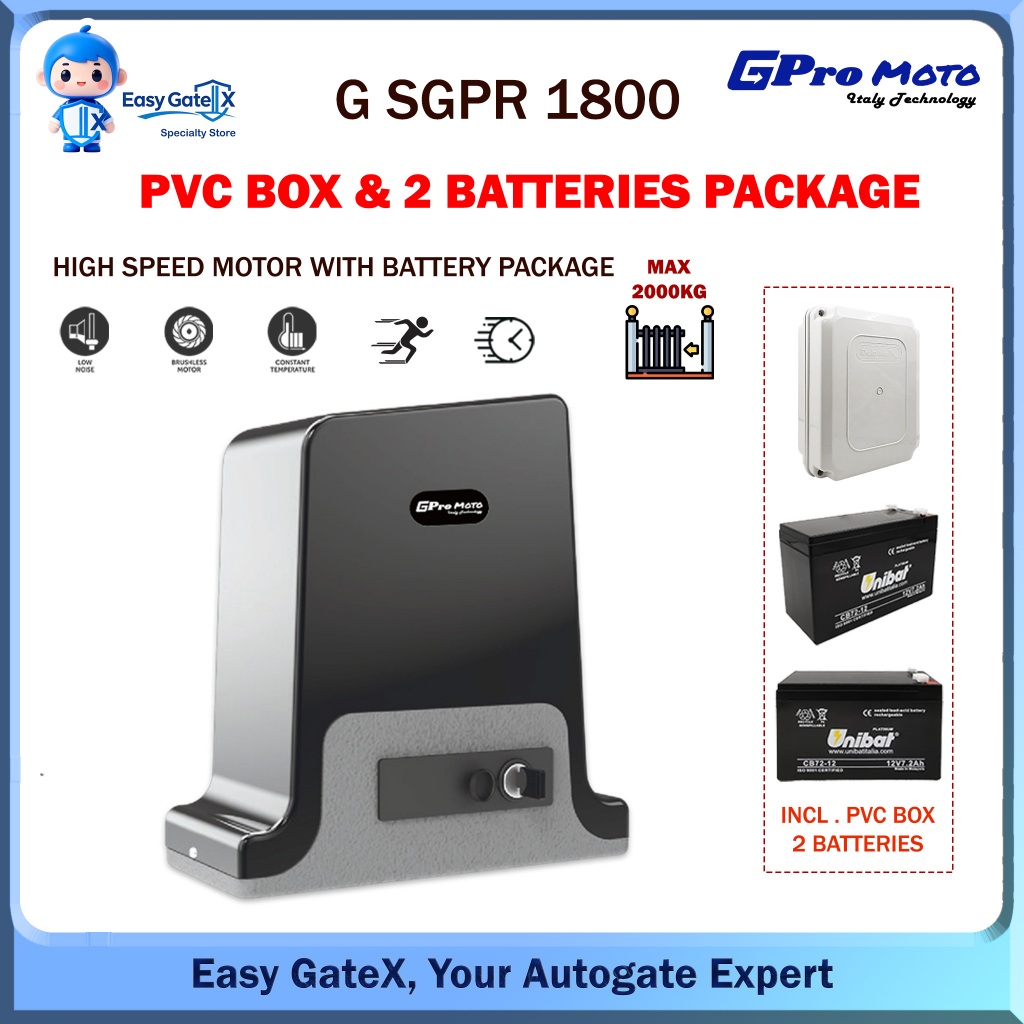 Gpro SGPR 1800 Battery Package – Brushless 24V Sliding Gate Motor Kit ...