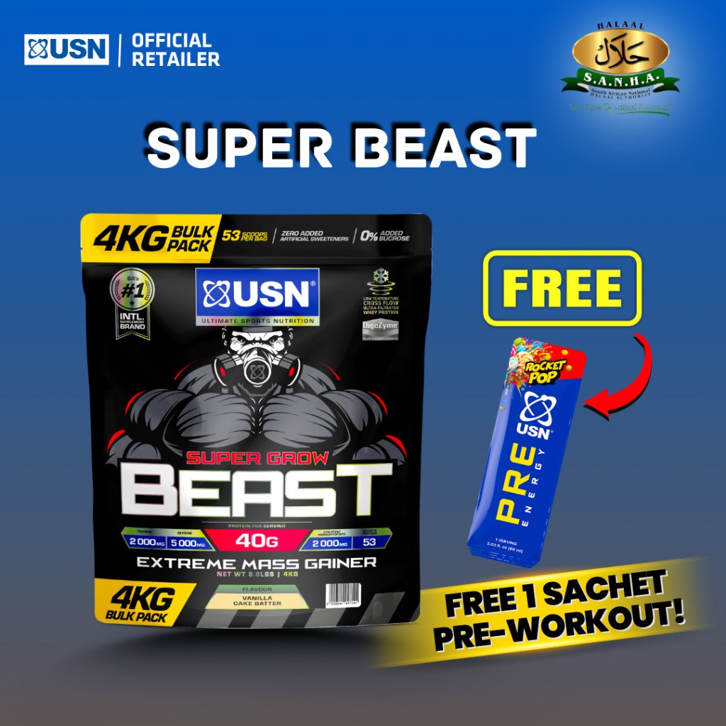 USN Super Grow Beast Extreme Mass Gainer 4KG | Shopee Malaysia