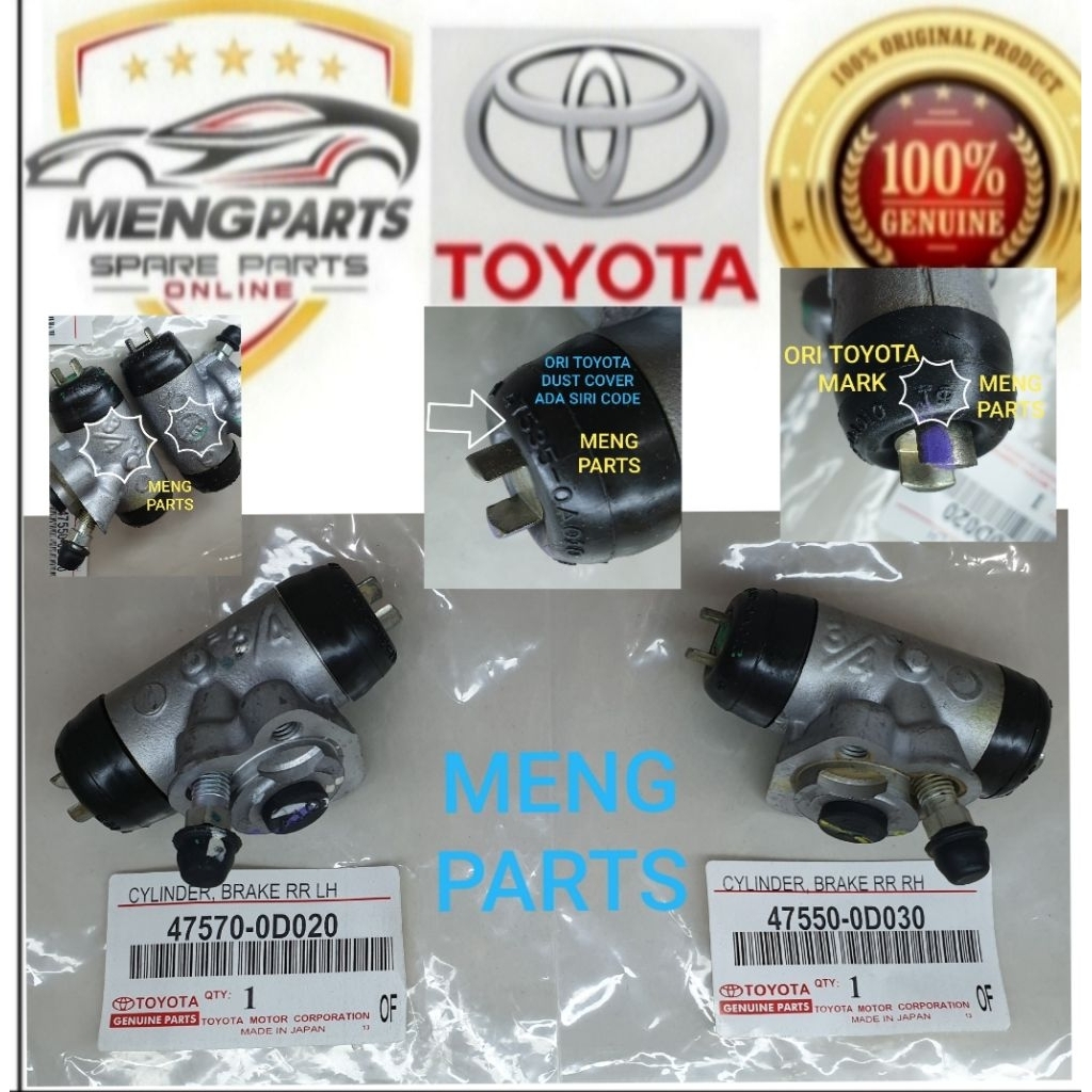 ORIGINAL TOYOTA VIOS NCP42 NCP93 NCP150 2003Y-2016Y REAR BRAKE PUMP ...
