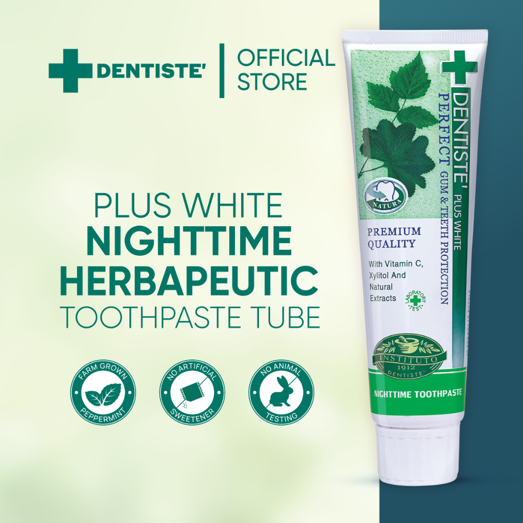 +𝗗𝗘𝗡𝗧𝗜𝗦𝗧𝗘' Plus White Nighttime Herbapeutic Toothpaste - Tube 50g ...