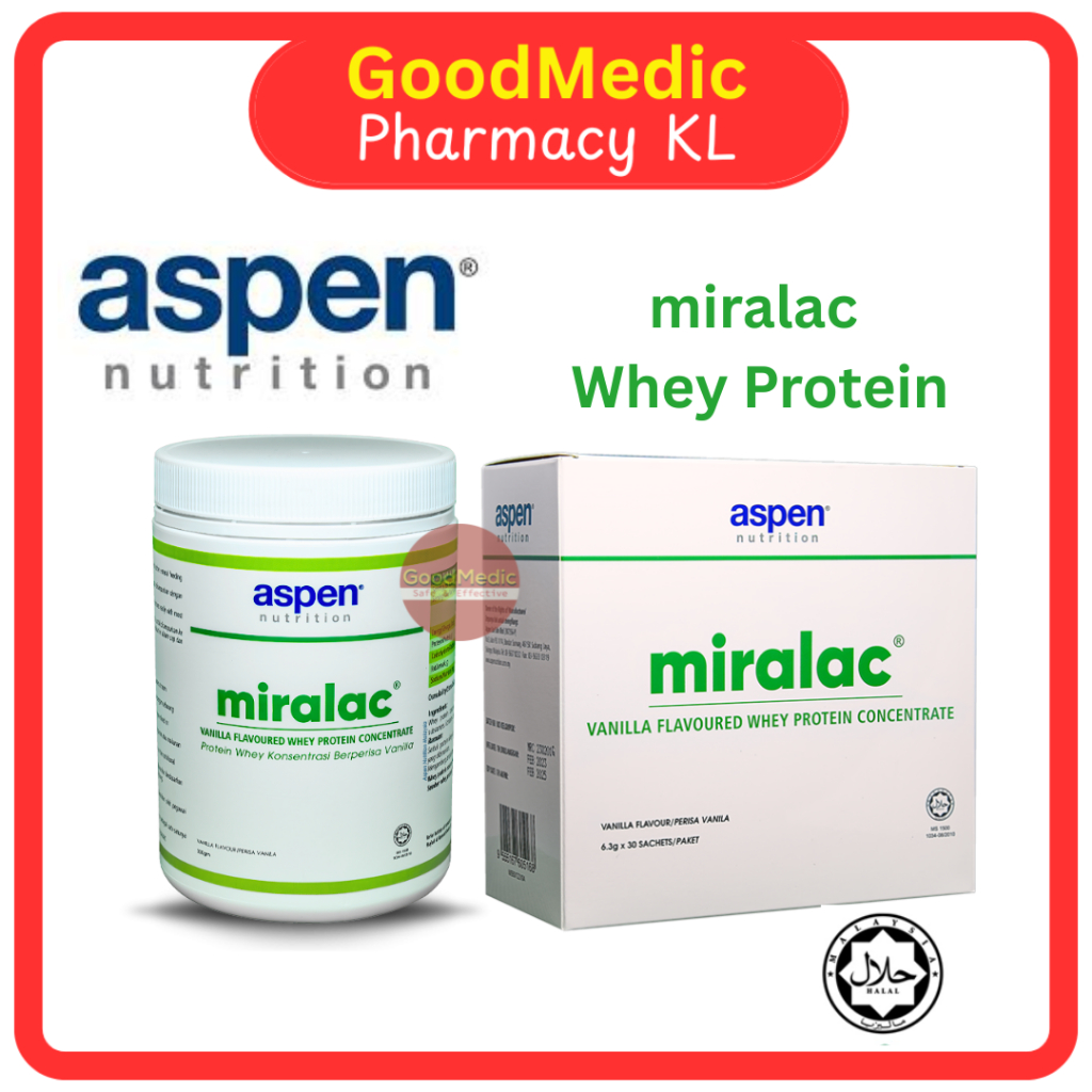 Aspen Nutrition Miralac Whey Protein Concentrate 300g / Sachet 30x 6.3g ...