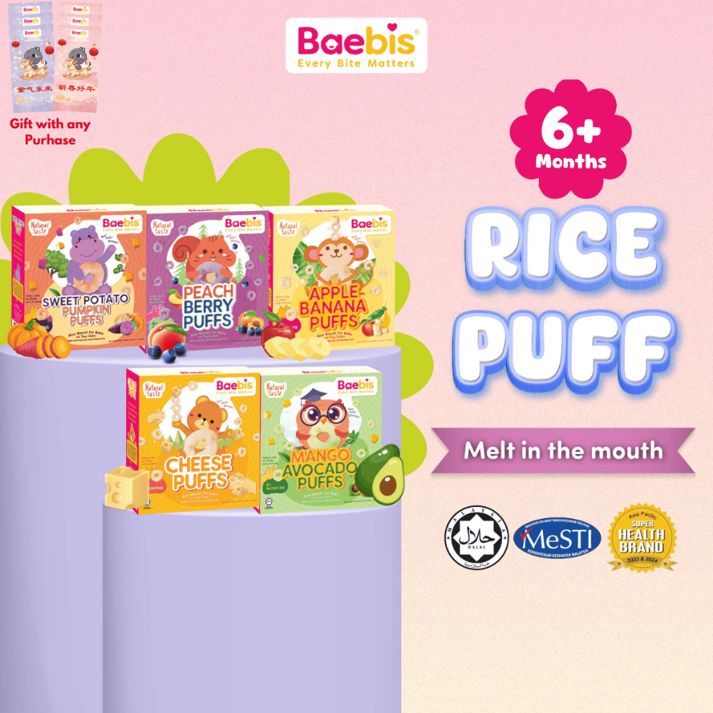 [LIMITED BATCH] Baebis 6m+ Baby Rice Puff Healthy Snack｜Halal, No Sugar ...