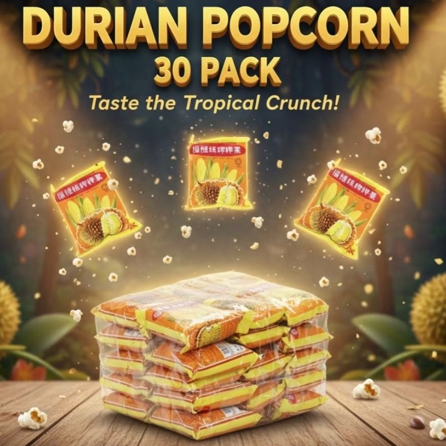 Popcorn Durian 30 Bungkus – Snek Unik & Wangi | HALAL | Shopee Malaysia