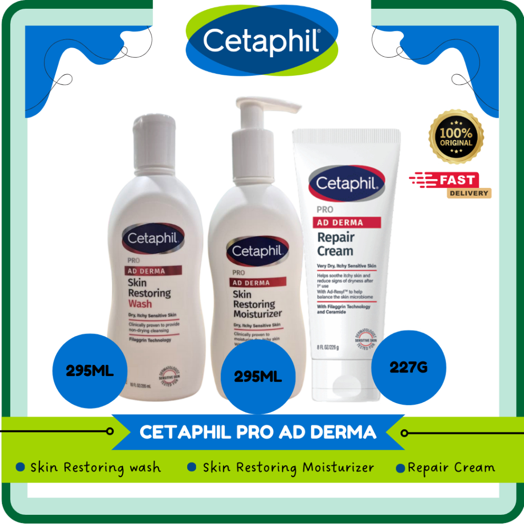 Cetaphil ProAD Derma |Skin Restoring Moisturizer 295ML |Repair Cream ...