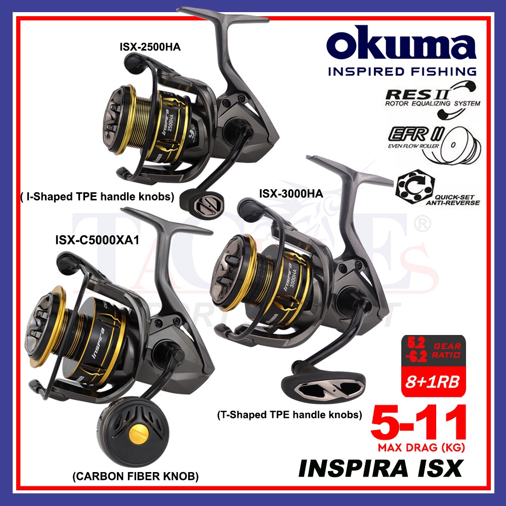 Okuma Inspira ISX Mesin Pancing Spinning | 5kg-11kg| 8+1BB Air Masin ...