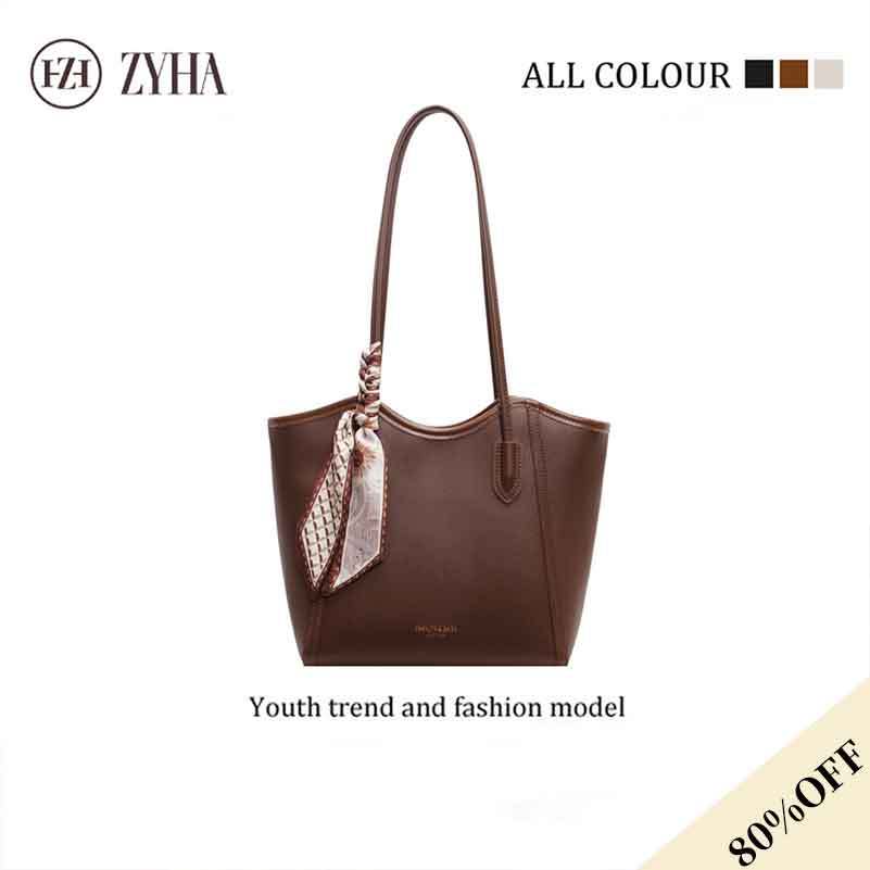 ZYHA Tote Bag Women PU Leather Handbag Large Capacity Shoulder Bag ...
