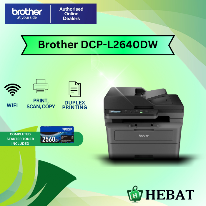 Brother DCP-L2640DW Compact Mono Laser Multi-Function Printer L2640 ...
