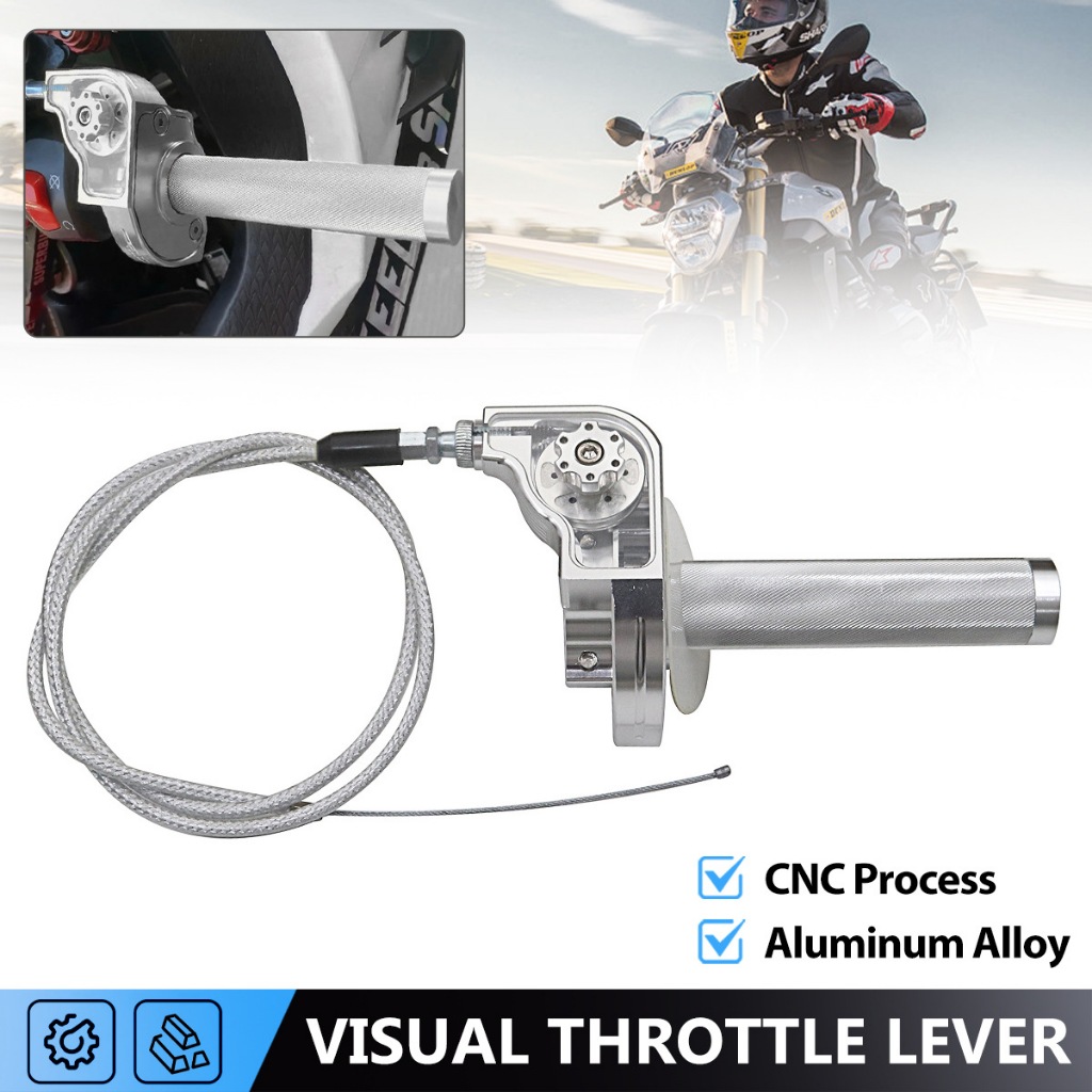 22mm CNC Aluminum Gas Handle Throttle Grip with Throttle Cable For Dirt ...