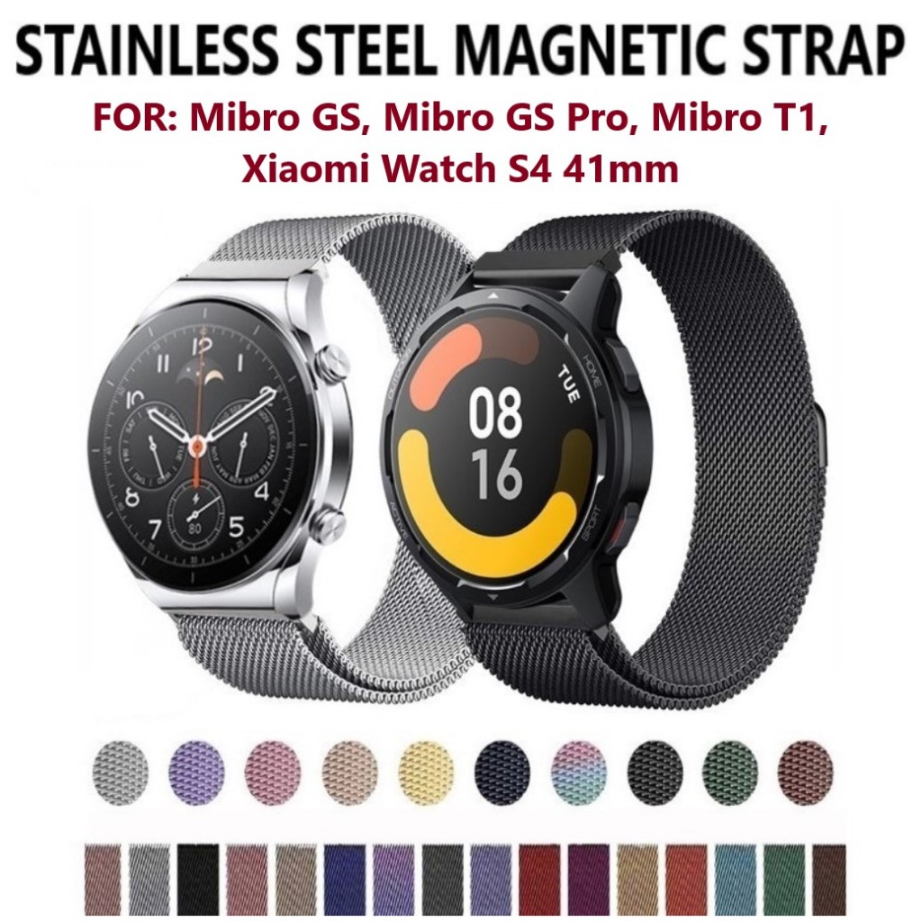 Ready Stock] Stainless Steel Magnetic Strap Band - Smart Watch Mibro GS ...