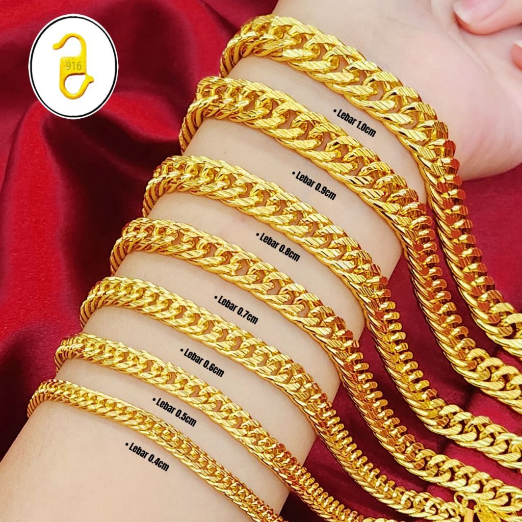 Gelang tangan lipan pasir Emas Sadur 24K Emas Titanium Emas Bangkok ...