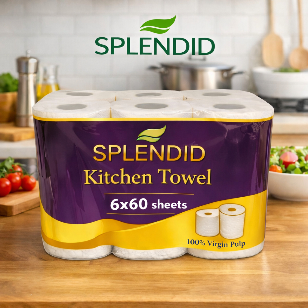 Splendid Kitchen Towel Paper Tissue 6 x 60 Sheets Virgin Pulp Tisu ...