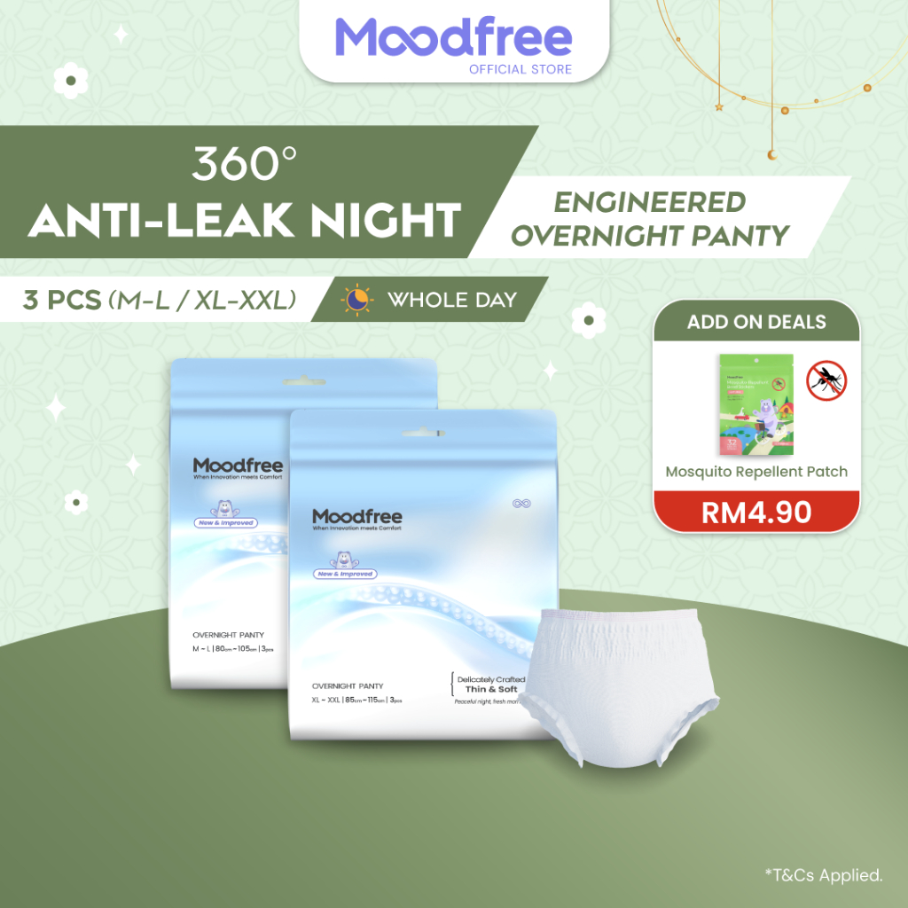 Moodfree Overnight Sanitary Panty (3pcs/pack) | Suitable for Postpartum ...