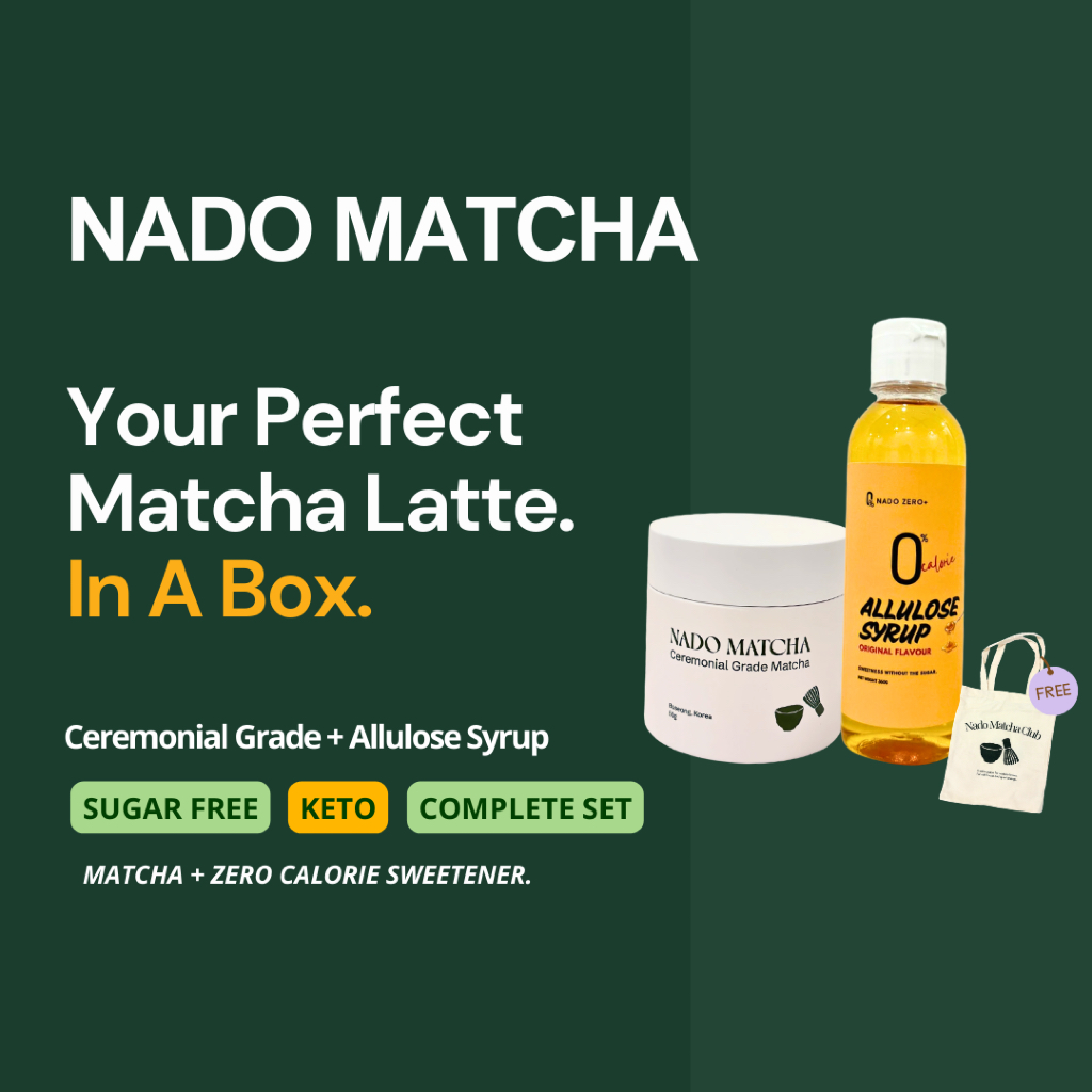 Nado Matcha + Allulose Syrup Combo [with FREE Tote Bag] |Korea ...