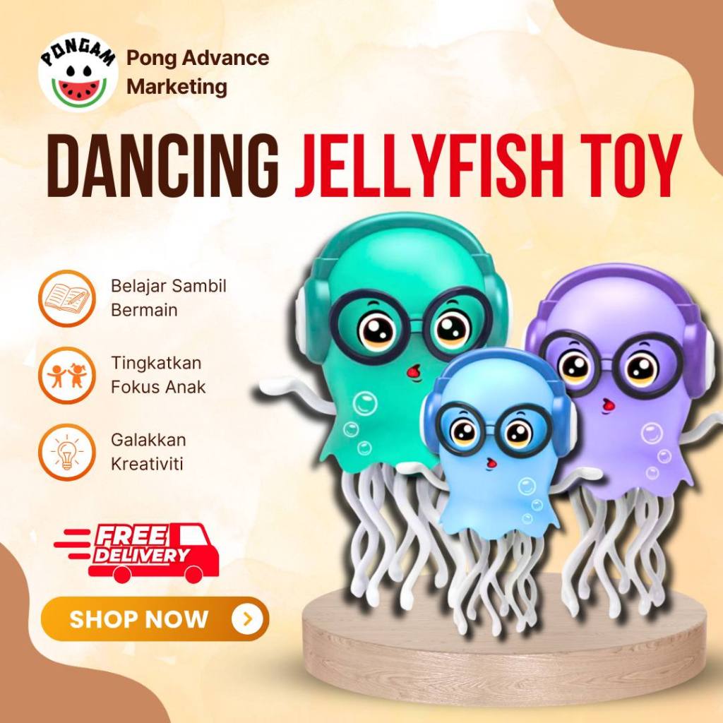 Magic Dancing Jellyfish Toy Mainan Sotong Menari LED Light Music ...