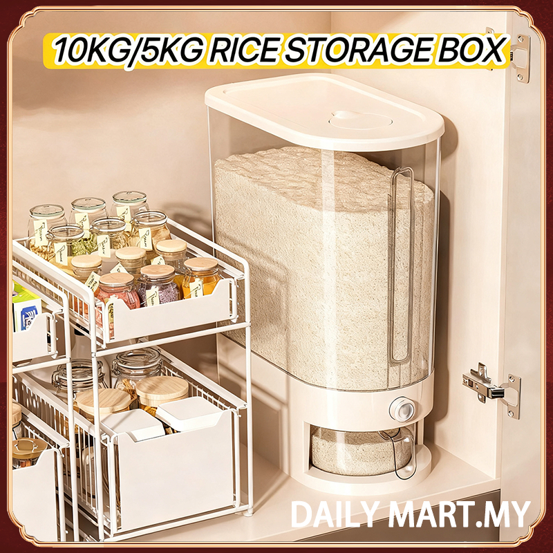 5/10KG Rice Dispenser Rice Bucket Insect Moisture Proof Food Storage ...