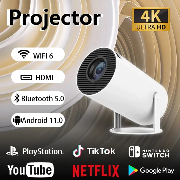 HY300 Mini Projector | Wireless WiFi 6 & Bluetooth | Android 11 LED ...
