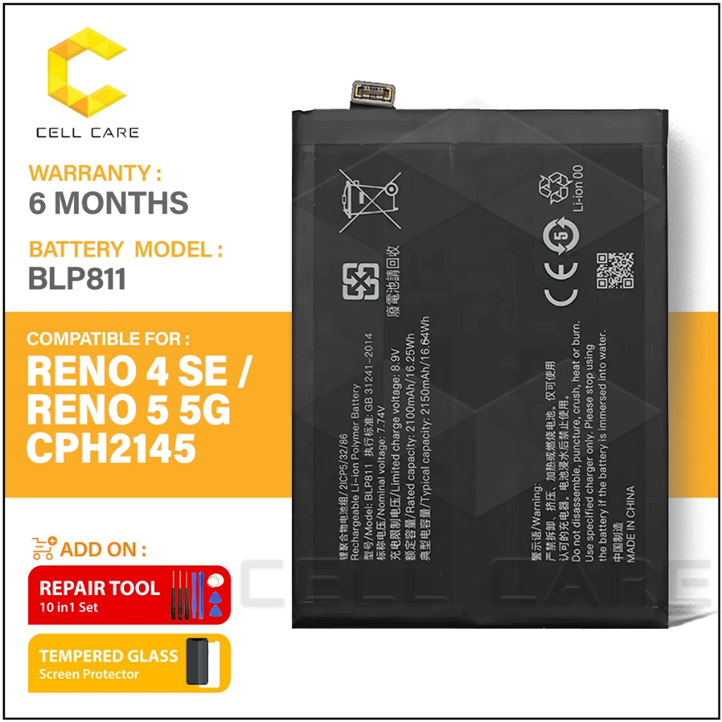 Battery For RENO 5 5G CPH2145 / RENO 4 SE BLP811 (2150mAh) | Shopee ...