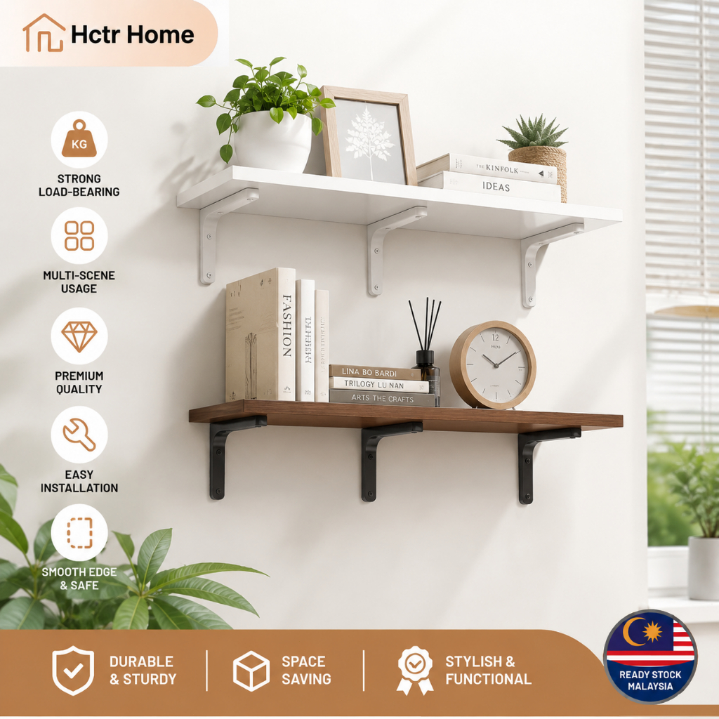 🔥Ready Stock MY🔥 Rak Dinding Kayu Floating Shelf Rak Simpanan Gantung ...