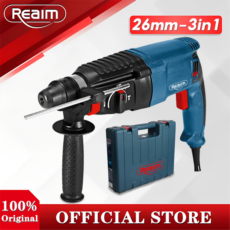 REAIM GBH2-26 Rotary Hammer Drill Electric Impact Drill Tebuk Dinding ...