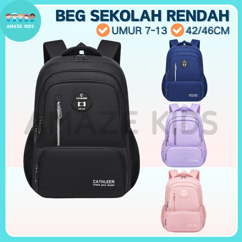 AMAZEKIDS Beg Sekolah Budak Lelaki Perempuan Beg Sekolah Hitam Boy ...