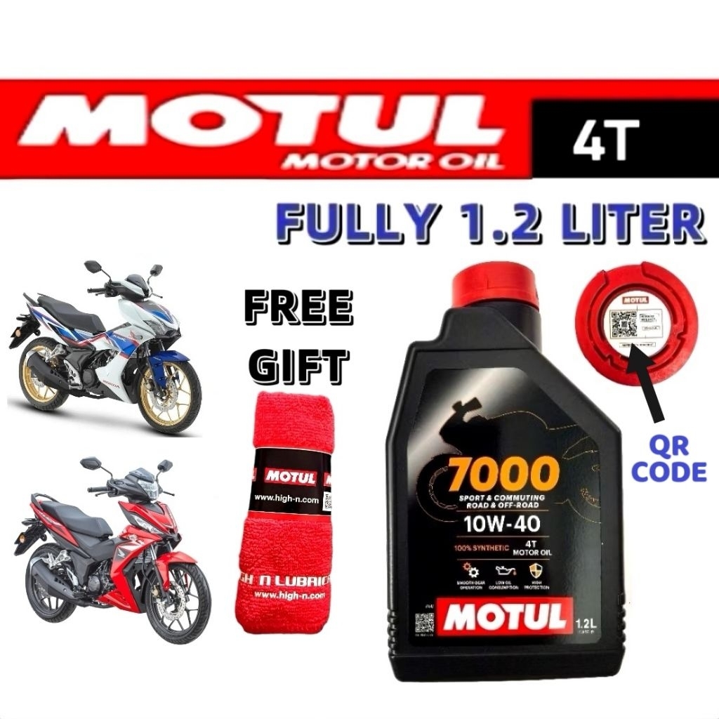 MOTUL 1.2 LITER 4T MINYAK ENJIN 100% FULLY SYNTHETIC RS150 RSX150 10W40 ...