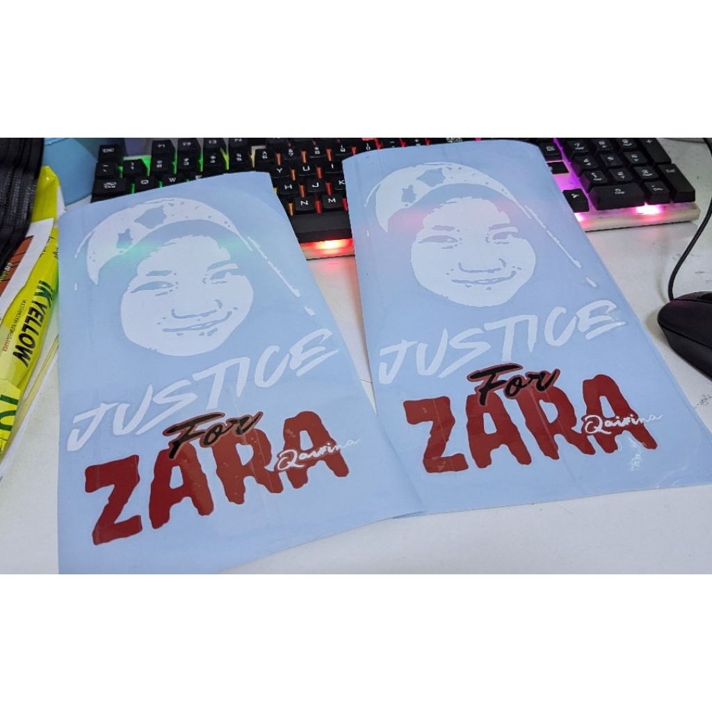 sticker custom orcal justice for zara qairina | Shopee Malaysia