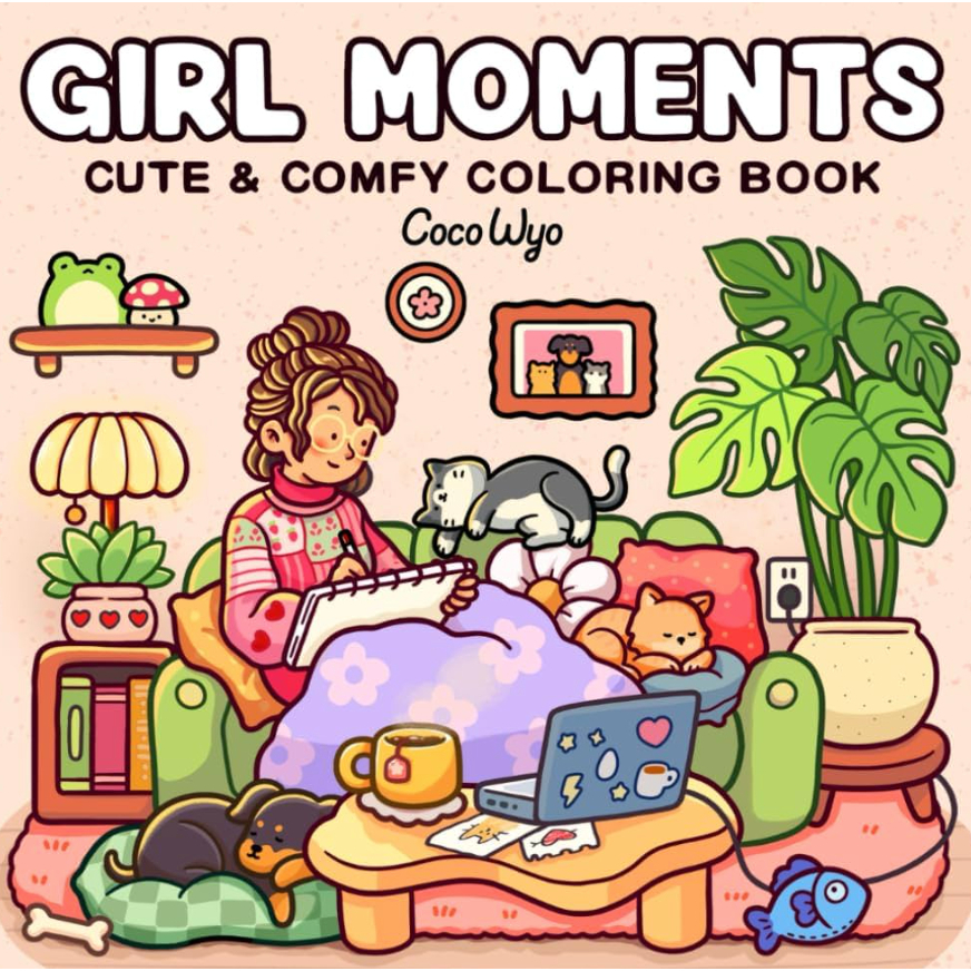 [PDF] 46 Pages Girl Moments Coloring Book By Coco Wyo | Kids & Adult ...