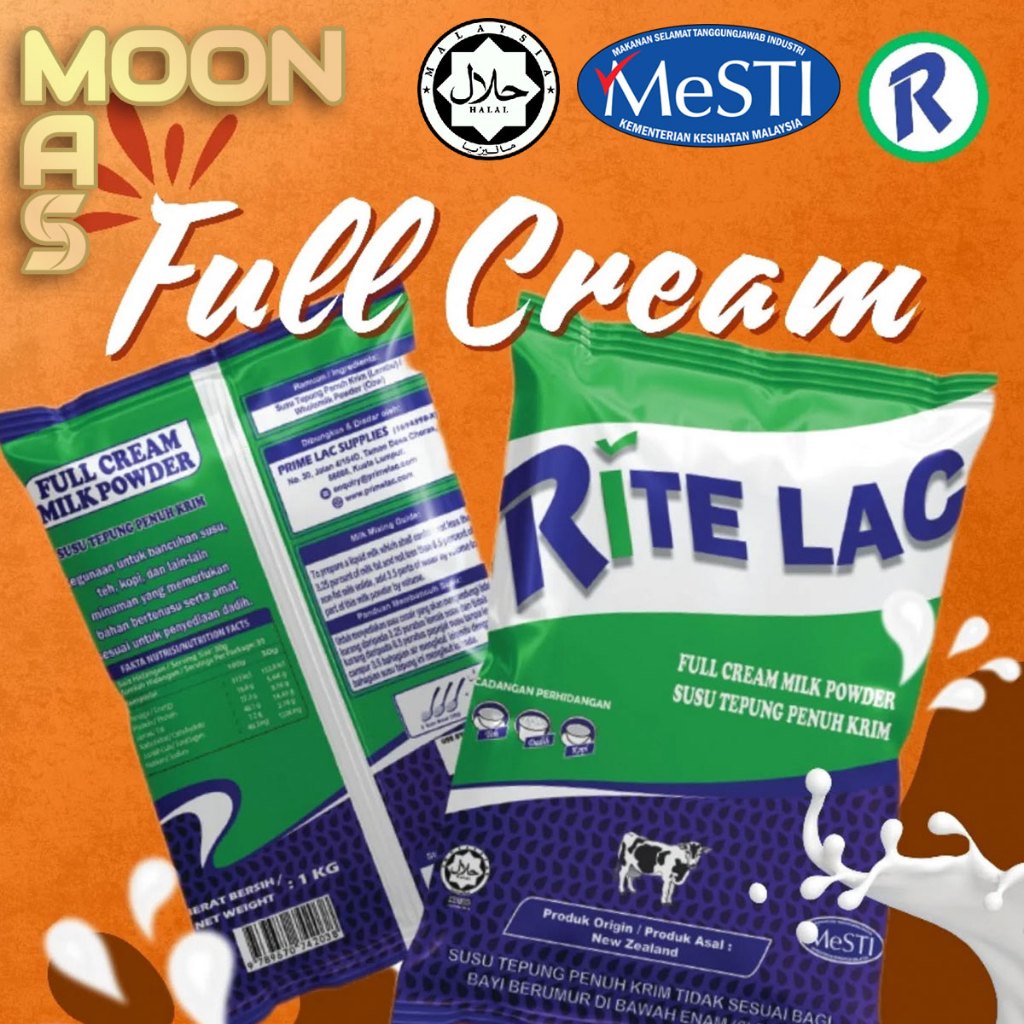 RITE LAC Full Cream - Milk Powder 0.9kg - HALAL Certified - 900g - 450g ...