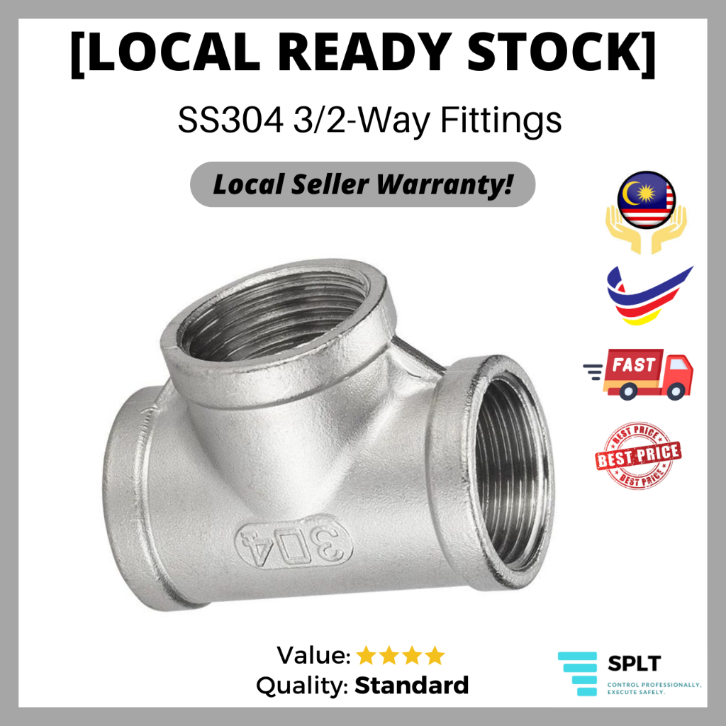 Stainless Steel SS304 Reducing Tee 3 Way Fittings | Shopee Malaysia