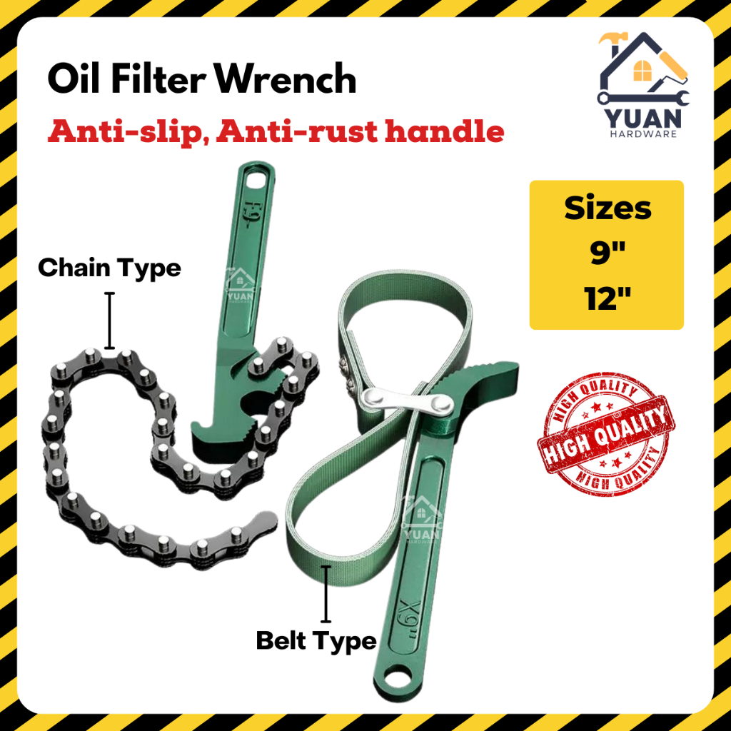 9" 12" 225MM 300MM Oil Filter Chain Wrench | Oil Filter Opener | Pipe ...