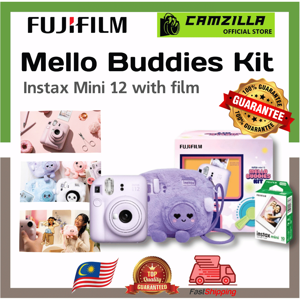 Fujifilm Instax Mini 12 Mello Buddies Kit Free With 1 Packs assorted ...