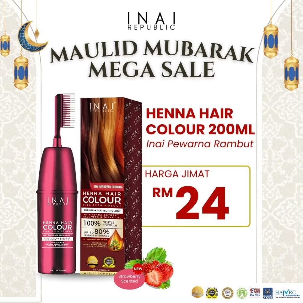 INAI PEWARNA RAMBUT HALAL - HENNA HAIR COLOUR (INAI REPUBLIC 5 IN 1 ...