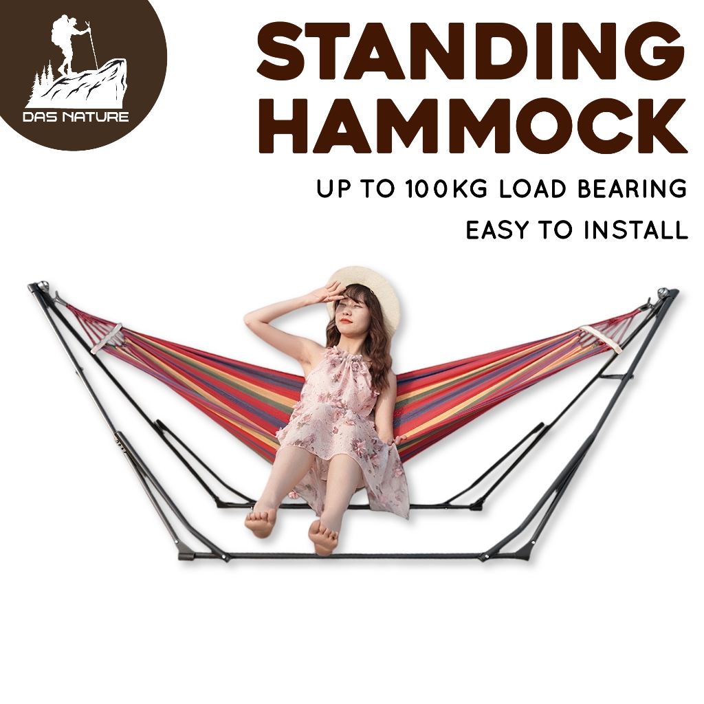 Hammock set with stand Buaian gantung outdoor portable camping hammock ...