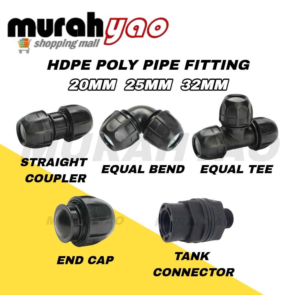 K'Brand HDPE Poly Pipe Fitting Poly Connector Straight Coupler EB ET EC ...