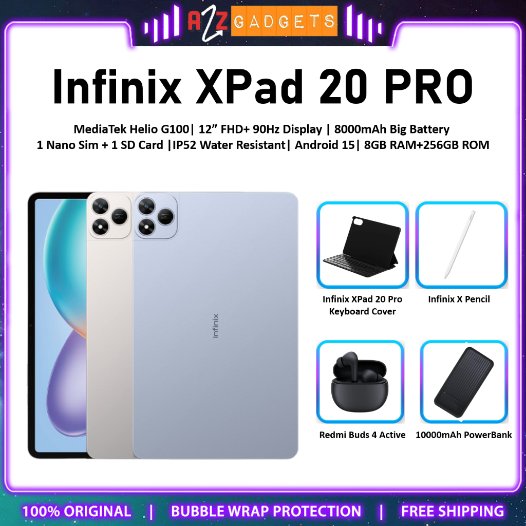 Infinix XPAD 20 PRO Tablet (8+256GB) 12" FHD+ 2K Display, 8000mAh ...