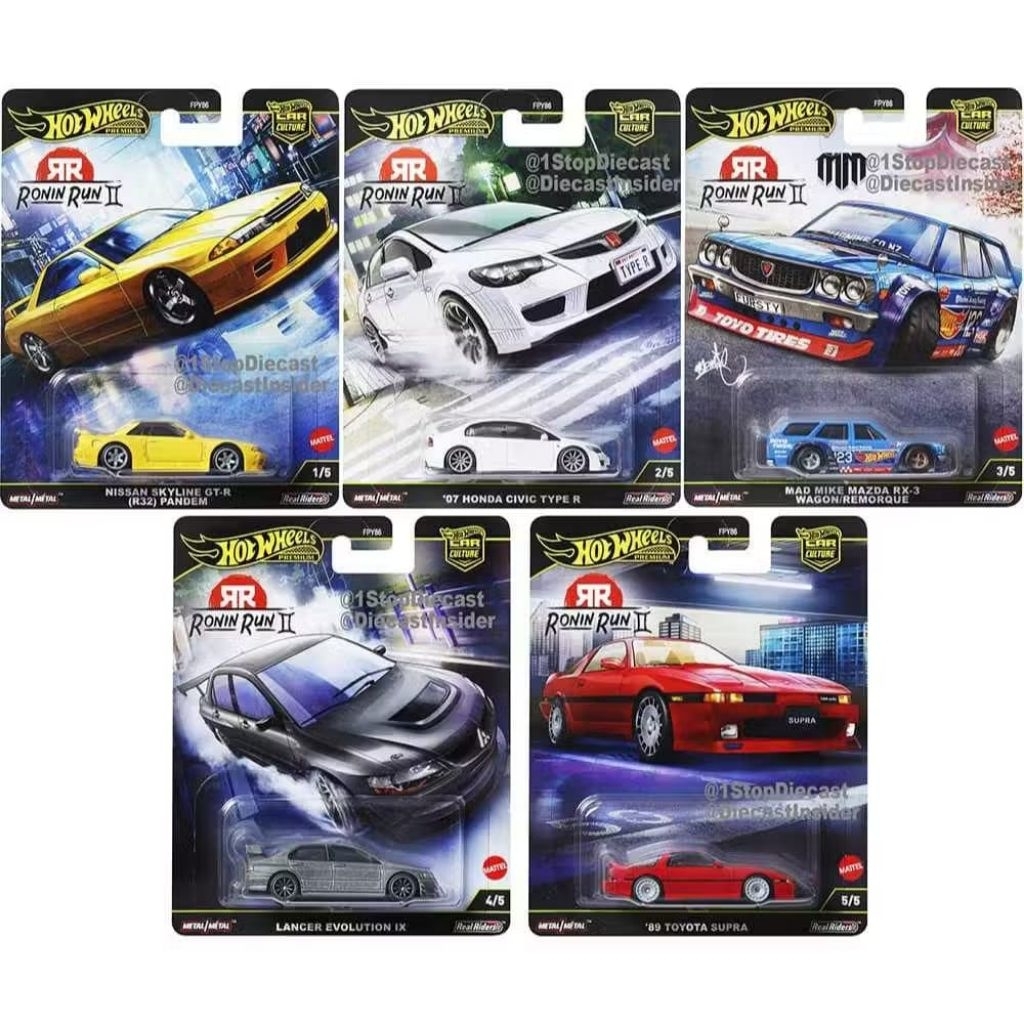 Hot Wheels Ronin Run 2 Premium 2025 FD2 TYPE R/ EVOLUTION IX/ TOYOTA ...