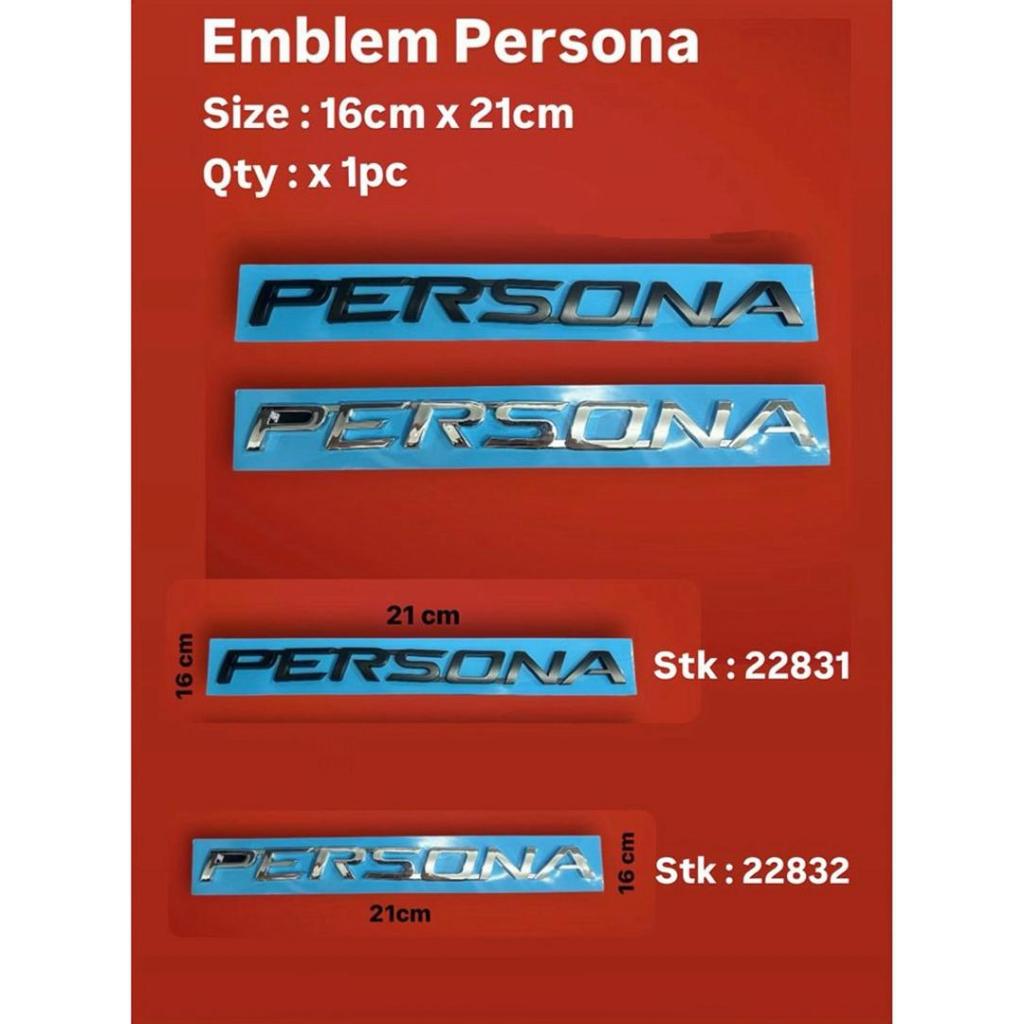 Emblem Persona (1.6cm x 21cm) Chrome And Matt Black | Shopee Malaysia