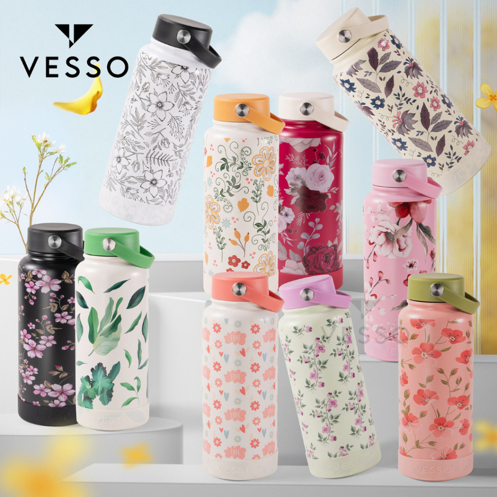 VESSO Blossom Breeze Tumbler 1000ml – Premium Stainless Steel Insulated ...