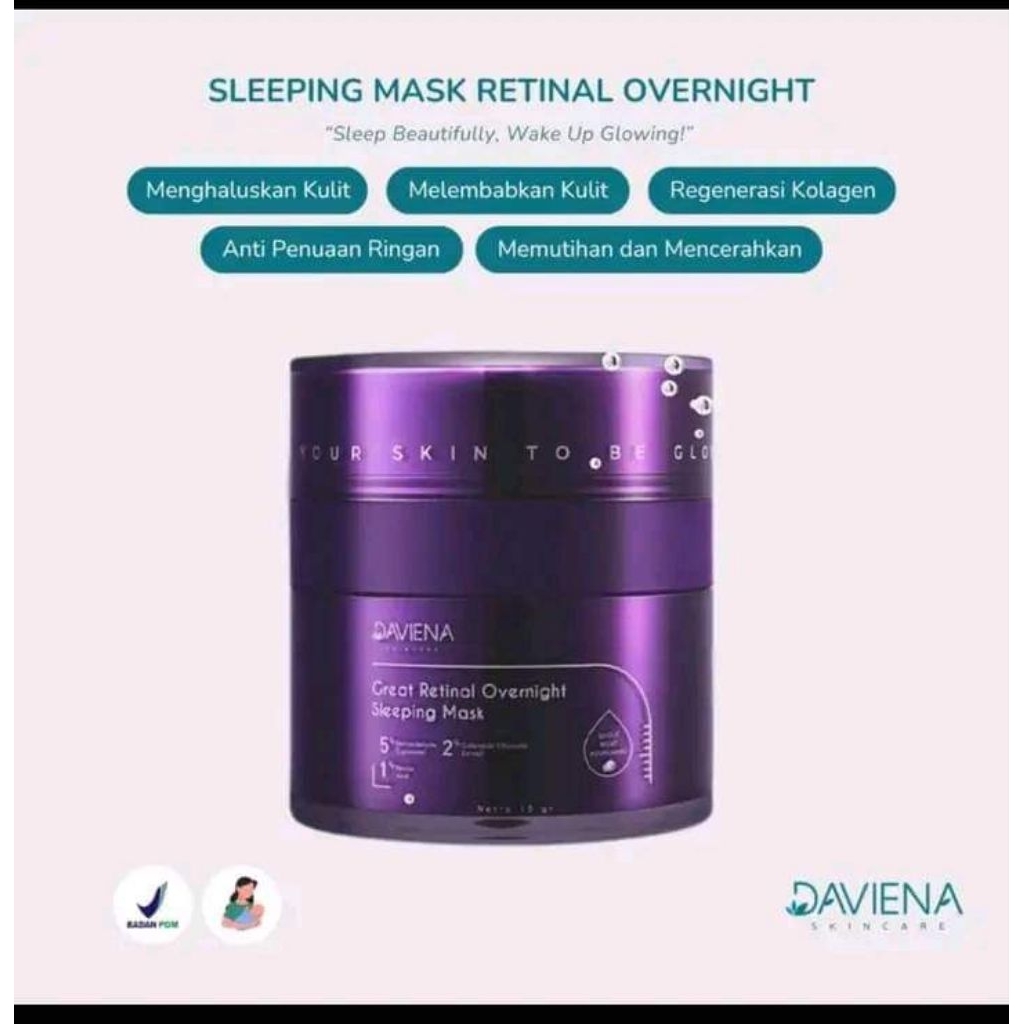 DAVIENA RETINAL BOOSTER SLEEPING MASK 💯% ORIGINAL#READY STOCK | Shopee ...