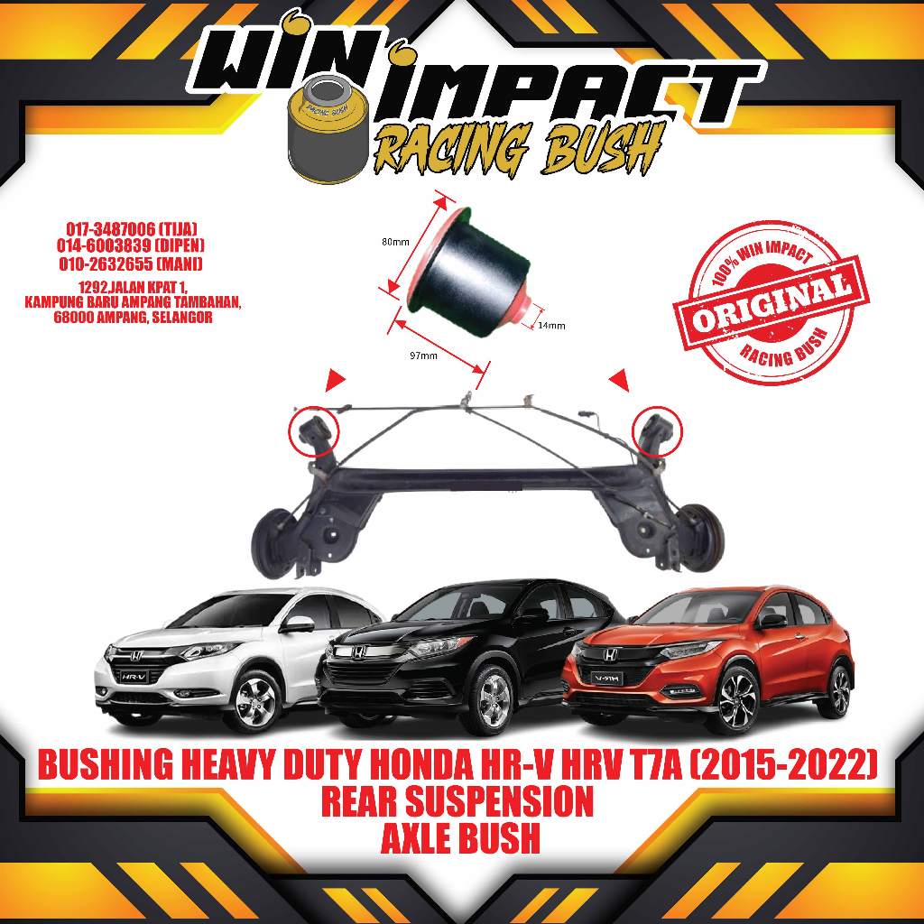 BUSHING HEAVY DUTY HONDA HR-V HRV T7A (2015-2022) REAR SUSPENSION AXLE ...