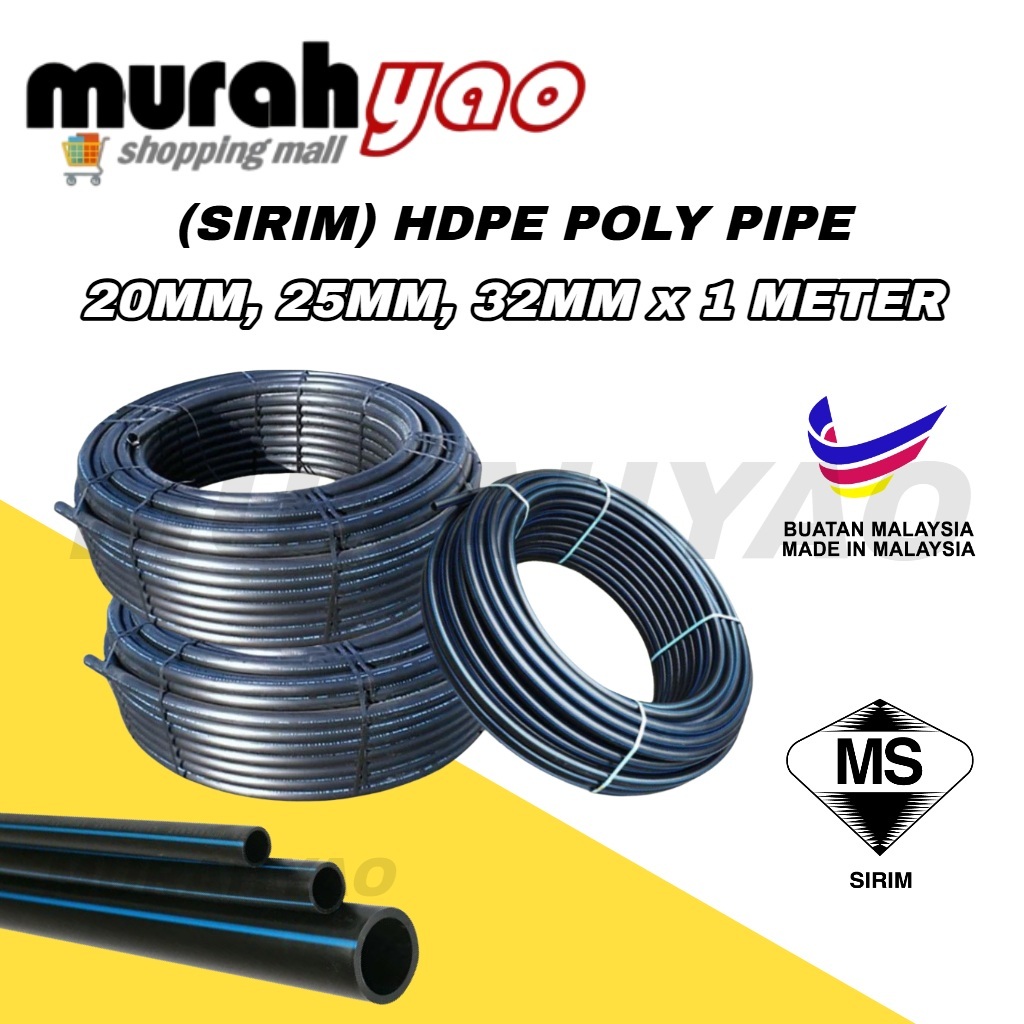 20mm/25mm/32mm x 1Meter HDPE Poly Pipe SIRIM PN12.5/Paip Poli Kebun ...