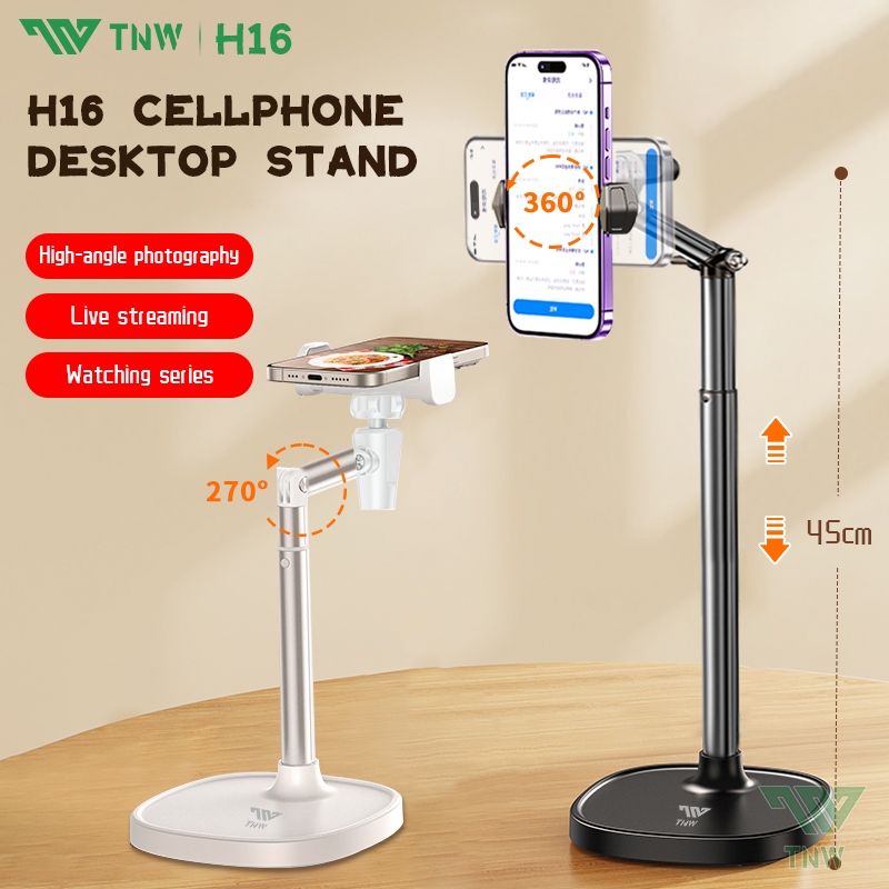 TNW H16 Phone Holder Tripod Phone Desktop Stand Overhead Shooting 360 ...