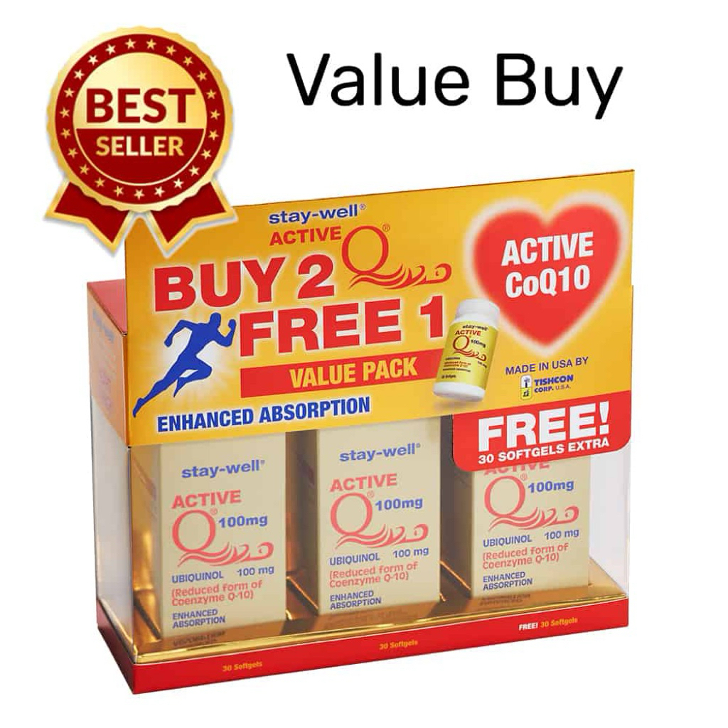 Stay-well active Q 100mg 30sX3 ( staywell coenzyme Q10 Ubiquinol ) (08/ ...