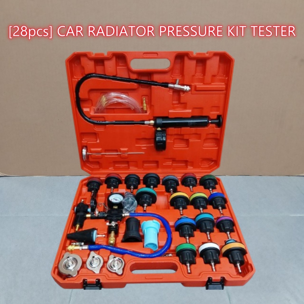 [28pcs] CAR RADIATOR PRESSURE PUMP KIT TESTER AUTOMOTIVE SYSTEM TOOL ...