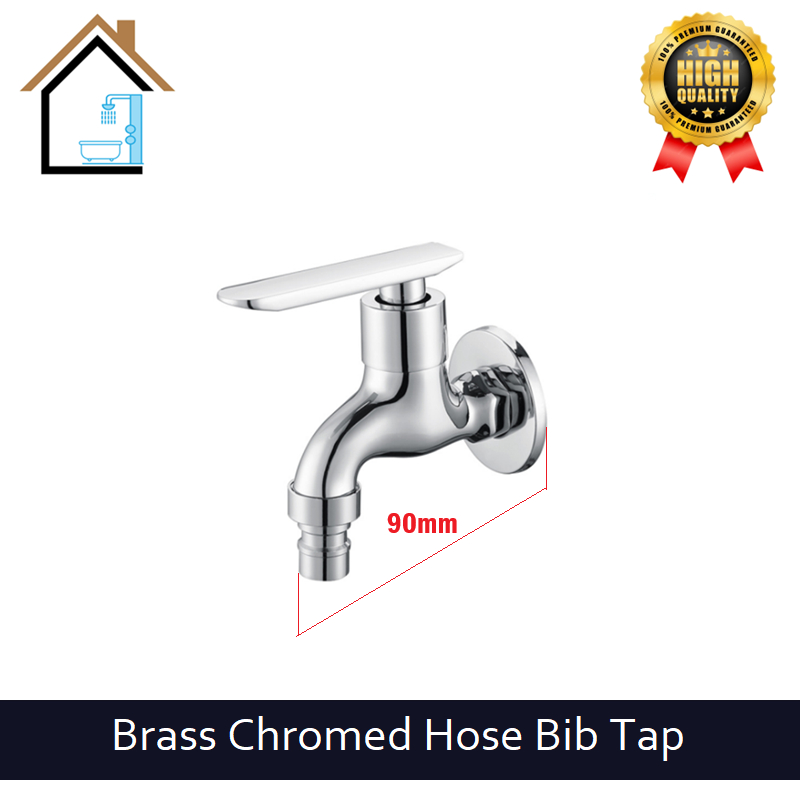 Brass Chromed Bib Tap Hose Bib Tap Wall Mount Tap for Bathroom | Shopee ...