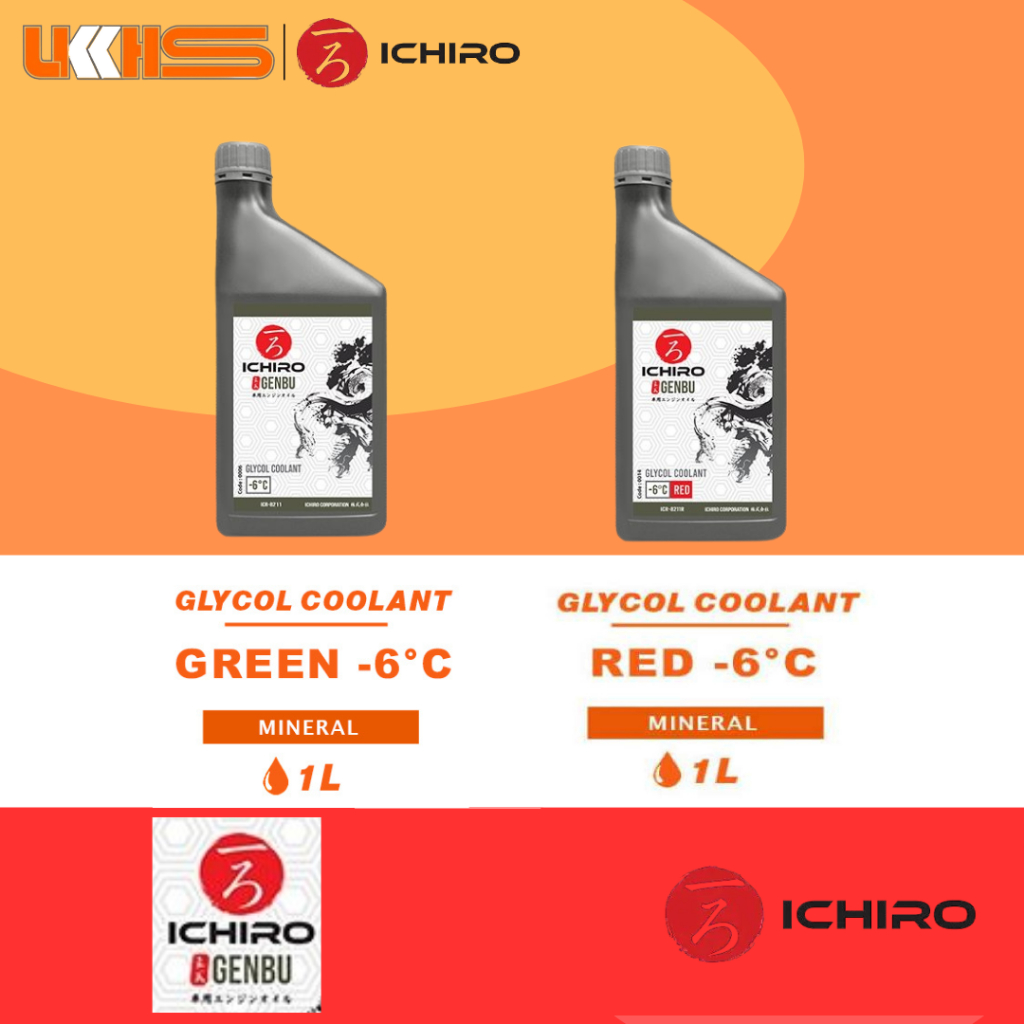 ICHIRO GENBU GLYCOL COOLANT (-6C), GREEN (ICR-8211) / (-6C), RED (ICR ...