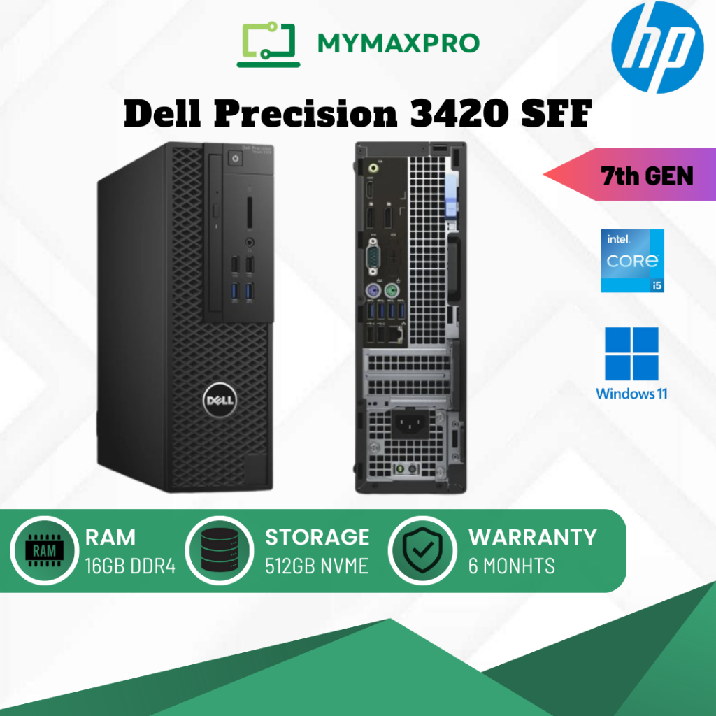 PC Dell Precision 3420 SFF Intel Core i5 (7th Gen) / 16GB RAM / 512GB NVME / 2GB Geforce ...