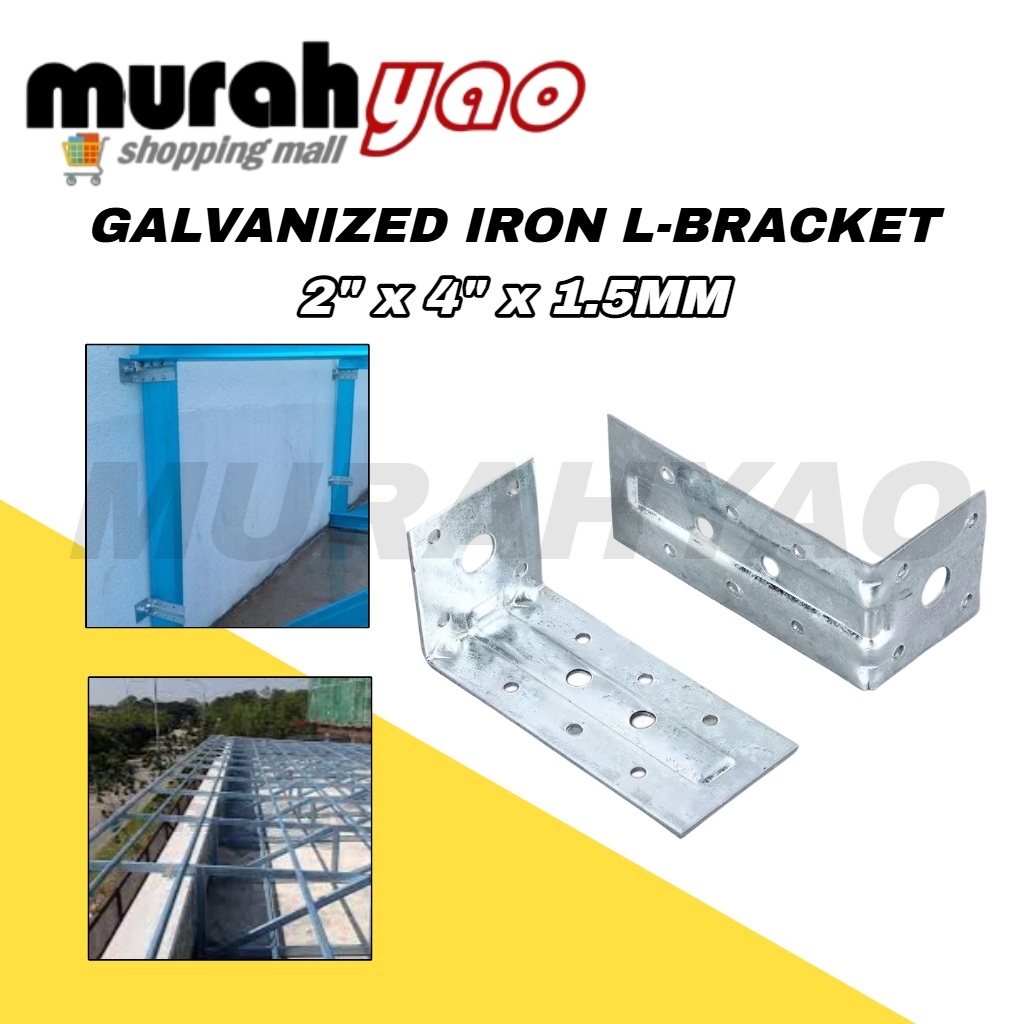 Galvanized Iron (GI) L-Bracket 2" x 4" x 1.5mm for Channel Batten ...