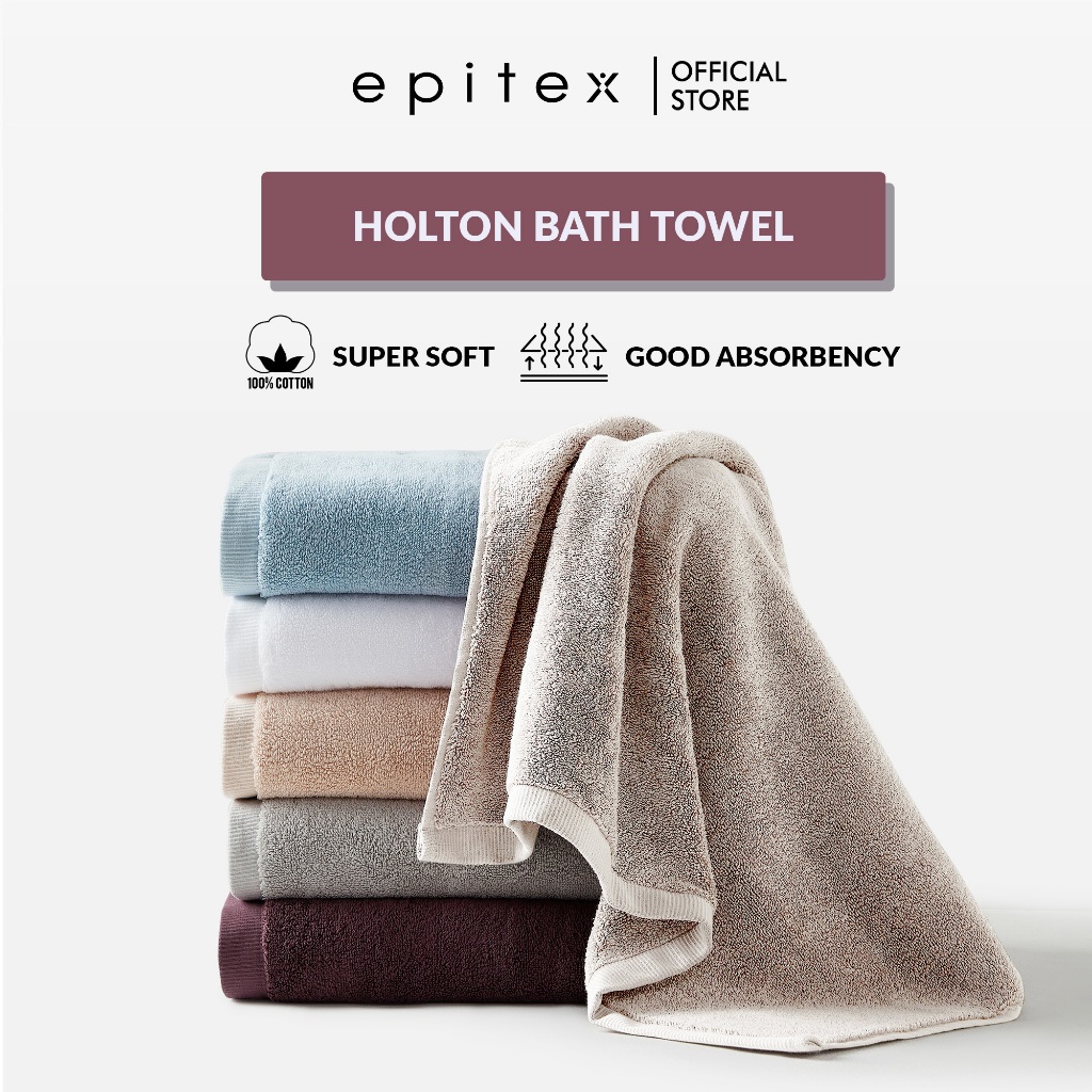 Epitex Holton Bath Towel | 100% Combed Cotton | 70 x 140cm | Shopee ...